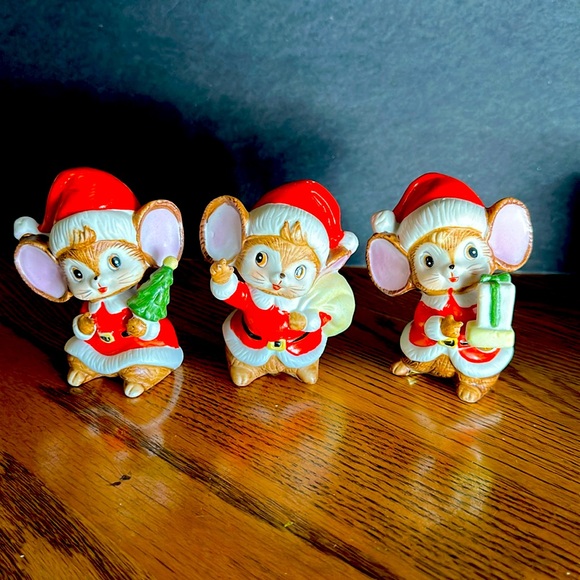 Homco | Holiday | Homco Vintage Holiday Mouse Figurines Set Red And ...